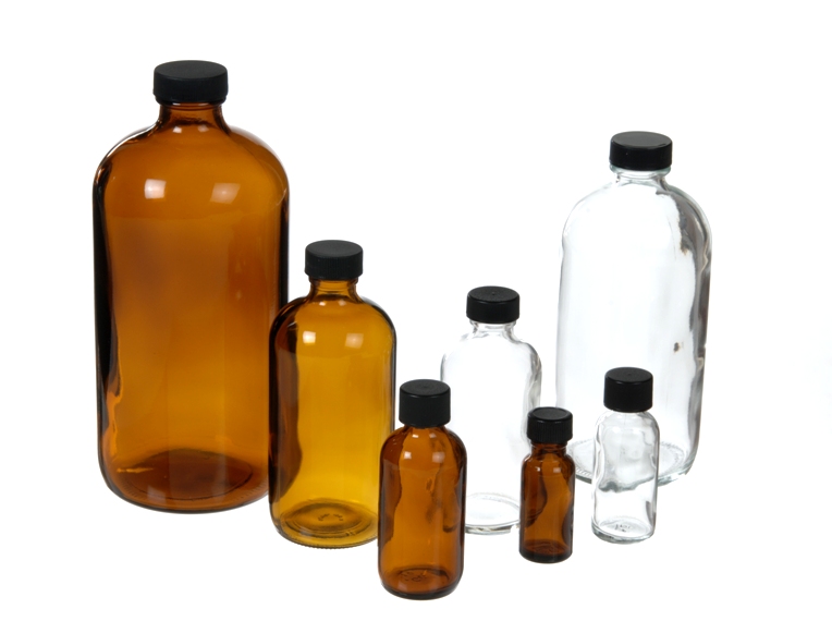 Boston Round Bottles - Flint & Amber