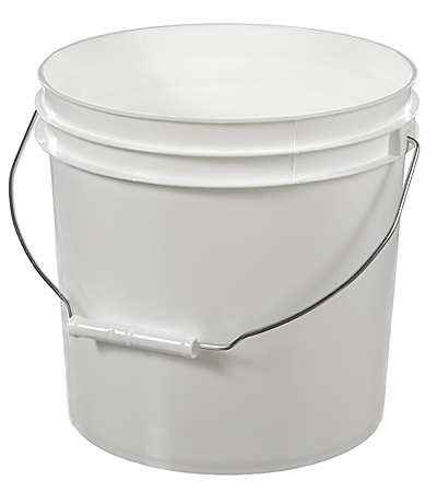 Plastic Pails with Handles: 2 Gallon White 60 mil Pail NO Cover ...