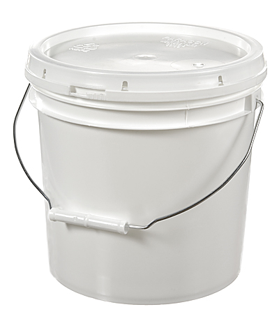 Plastic Pails with Handles: 2 Gallon White 60 mil Pail with Plastic ...