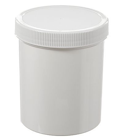 16 oz. (480ml) White Polypropylene Regular Wall Jar | 16 oz. (480ml ...