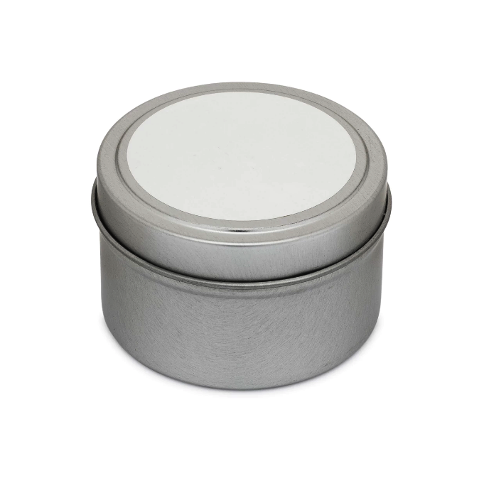 Seamless Slip Cover Tin: 4 oz. Deep Style - With White Paper Label ...